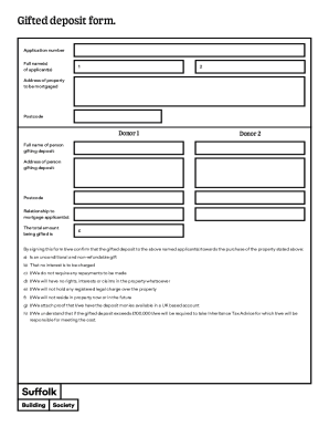 Fillable Online Fill - Free fillable Gifted Deposit Form Application ...