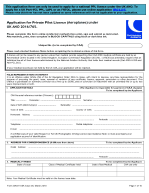 Fillable Online publicapps.caa.co.ukmodalapplicationSRG1105A: Aeroplane ...