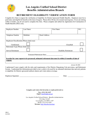 Fillable Online achieve.lausd.netcmslibLos Angeles Unified School District Benefits ...