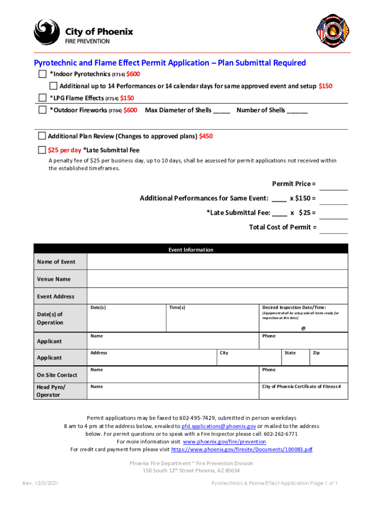 Fillable Online Pyrotechnic and Flame Effect Application Fax Email Print - pdfFiller