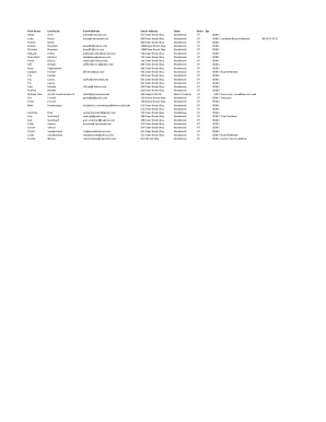 Fillable Online First Name Last Name Email Address Street Adresss Town ...