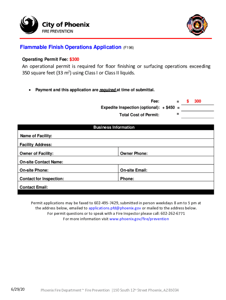 Fillable Online Application - Flammable Finish Operations.pdf Fax Email Print - pdfFiller