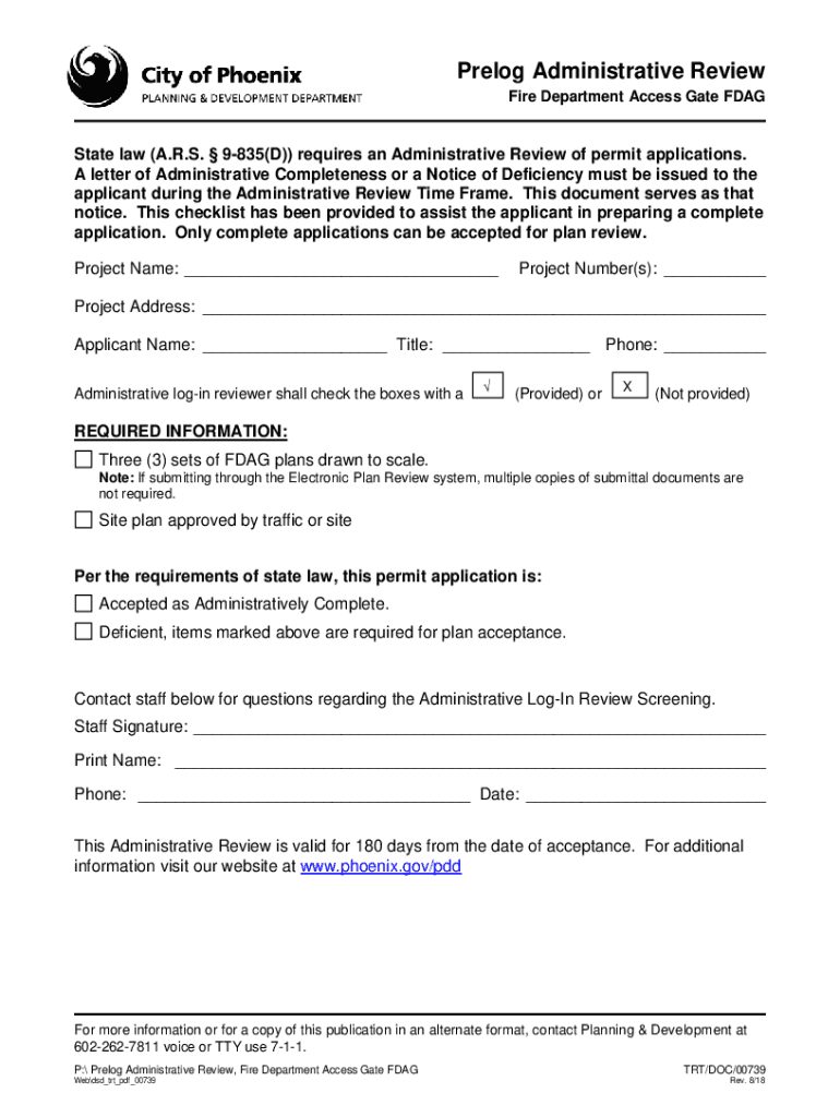 Fillable Online Fillable Online Prelog Administrative Review - City of ... Fax Email Print ...