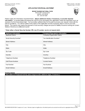 Fillable Online www.nps.gov dewa planyourvisitApplication for Special ...