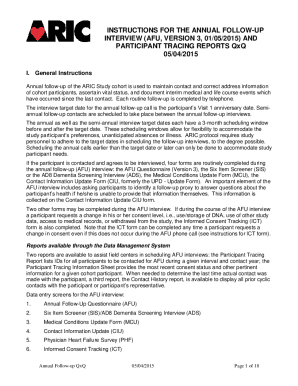 Fillable Online INSTRUCTIONS FOR THE ANNUAL FOLLOW-UP TRACING FORM AND ...