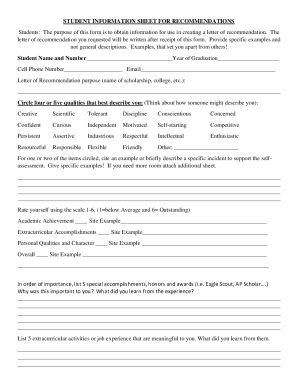 Fillable Online How to Write a Recommendation Letter for a StudentLetter of Recommendation for ...