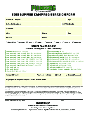 Fillable Online 2021 SLIA Summer Camp Registration Form TemplateJotform Fax Email Print - pdfFiller