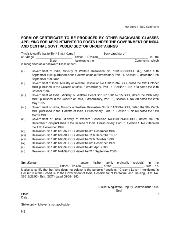 Fillable Online 20govt.comuploads2016Annexure FORM OF CERTIFICATE TO BE ...