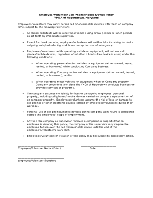 Fillable Online resources.workable.comcell-phone-company-policyEmployee ...