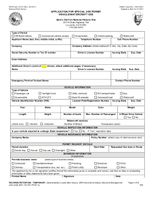 Fillable Online NPS Form 10-933. Application for Special Use Permit ...