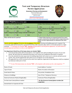 Fillable Online Tent and Temporary Structure Operational Permit ...