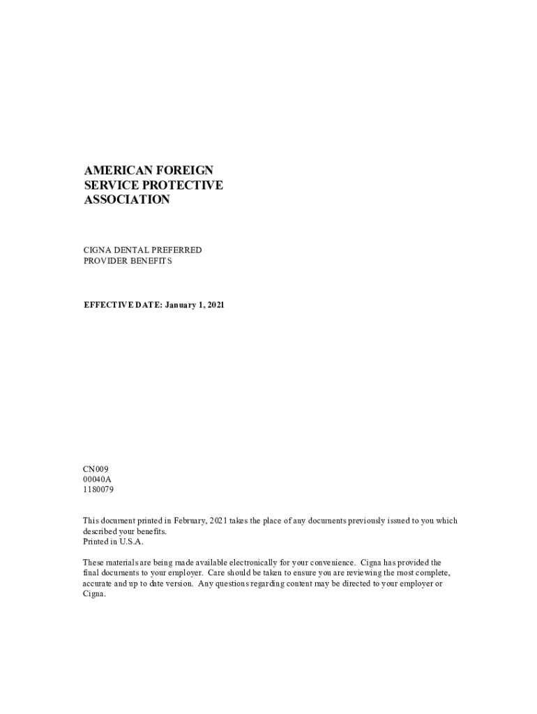 Fillable Online Dental Claim Form - American Foreign Service Protective ...