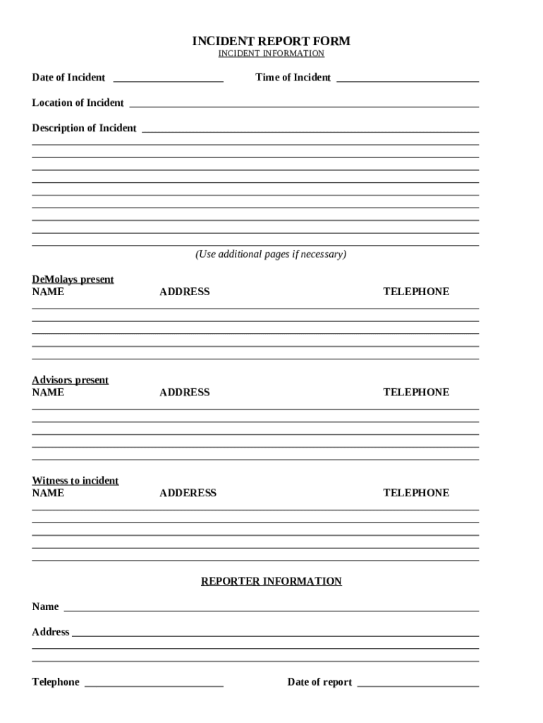 FIELD TRIP ACCIDENT/INCIDENT REPORT Doc Template | pdfFiller