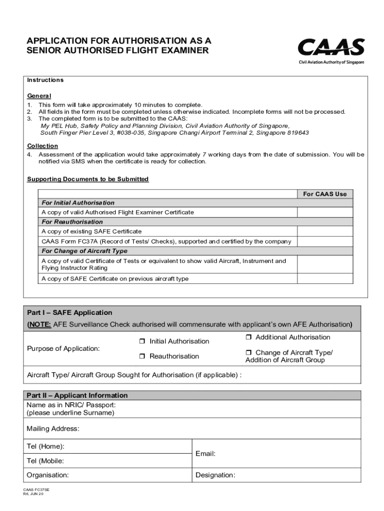 Fillable Online www.faa.govaircraftaircertSpecial Flight Authorization ...