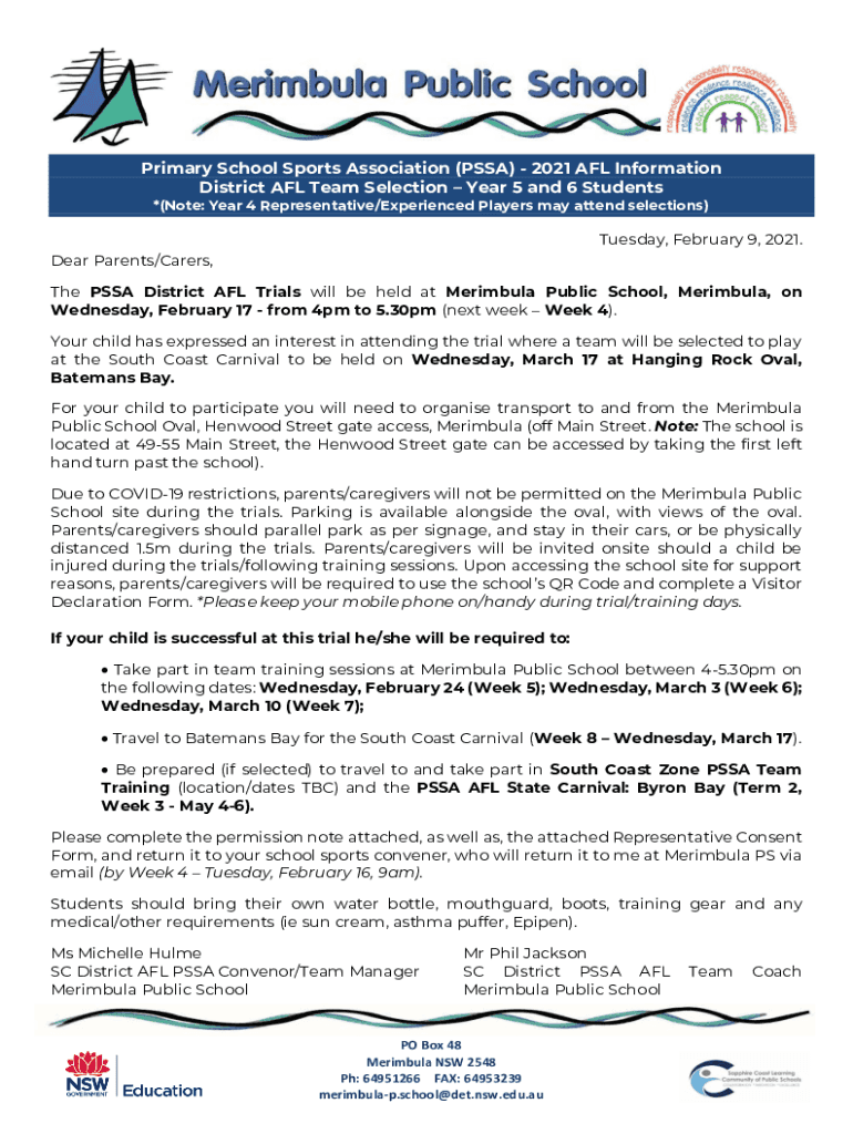 Fillable Online School Sport Unit: NSW Primary Schools Sports ...