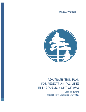 Fillable Online ADA Transition Plan for Pedestrian Facilities in the ...