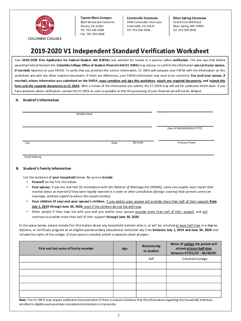 Fillable Online financialaid ccdc Who Lives at 5944 Centreville Crest ...