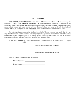 Fillable Online CORRECTIVE QUIT CLAIM DEED THIS INDENTURE WITNESSETH ...