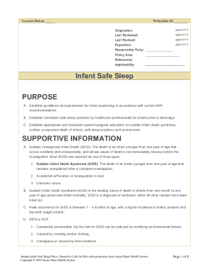 Fillable Online Infant Safe Sleep. Sacred Heart Health System Fax Email ...