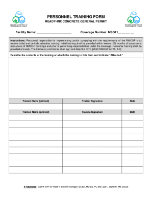 Fillable Online READY-MIX CONCRETE GENERAL PERMIT (RMCGP) RECOVERAGE ...