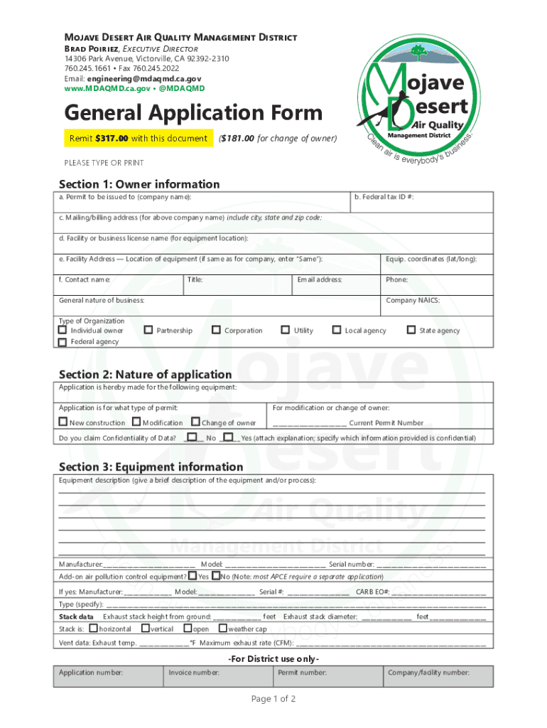 Fillable Online General Application Form Fax Email Print - pdfFiller