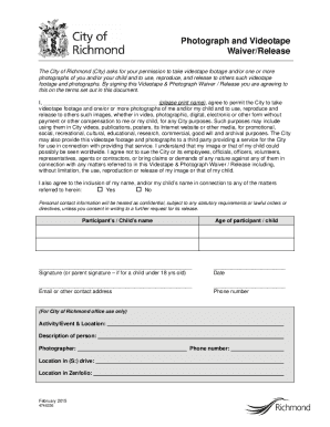 Fillable Online RELEASE WAIVER FOR USE OF PHOTOGRAPH/VIDEOTAPE ...