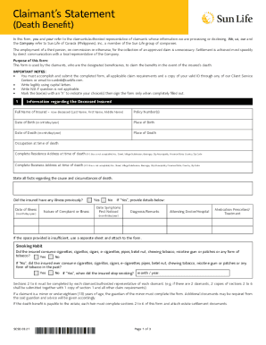Fillable Online SLOCPI Death Claimant Statement 19Nov2021 Fax Email ...