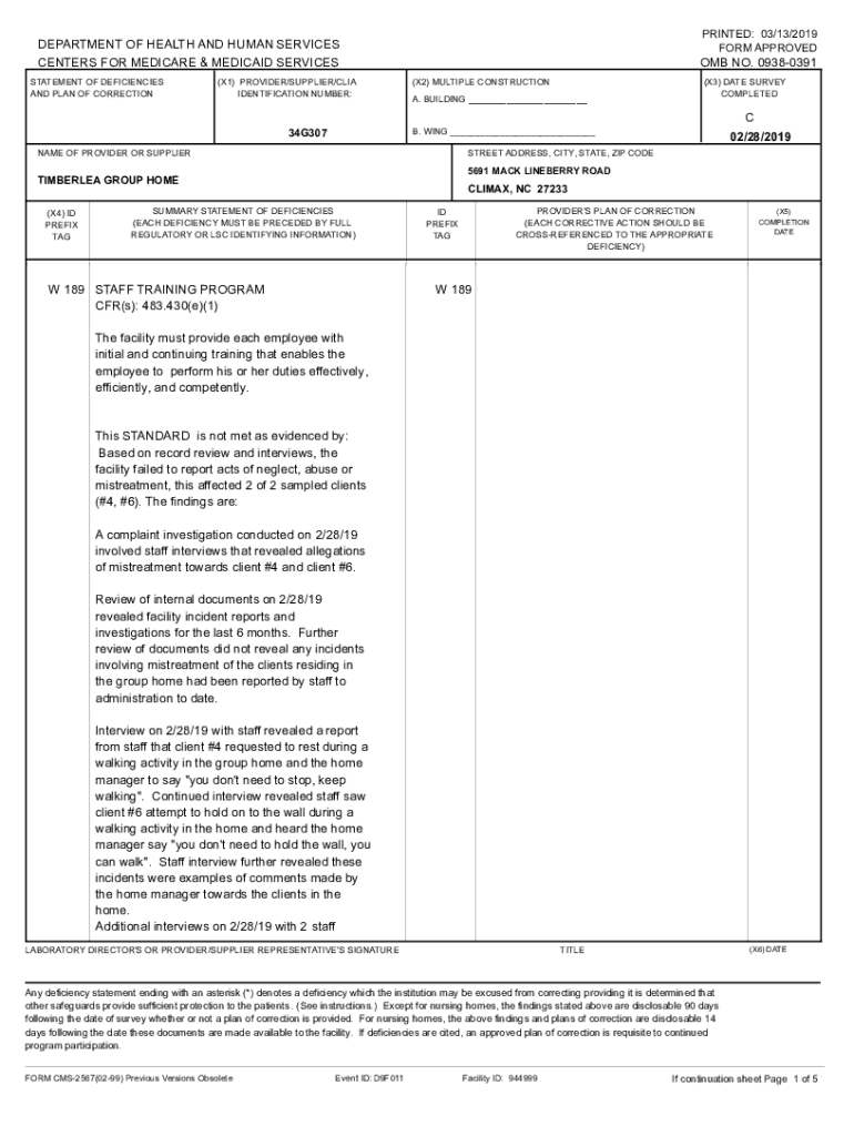 Fillable Online info.ncdhhs.gov dhsr mhlcsNC DHSR MHLCS: Plan of ...