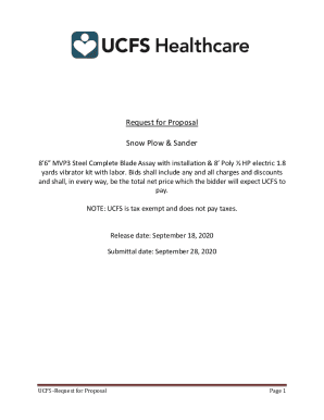 Fillable Online Request for Proposal Snow Plow & Sander Fax Email Print ...