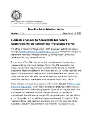 Fillable Online Benefits Administration Letter 22-101. Changes to ...