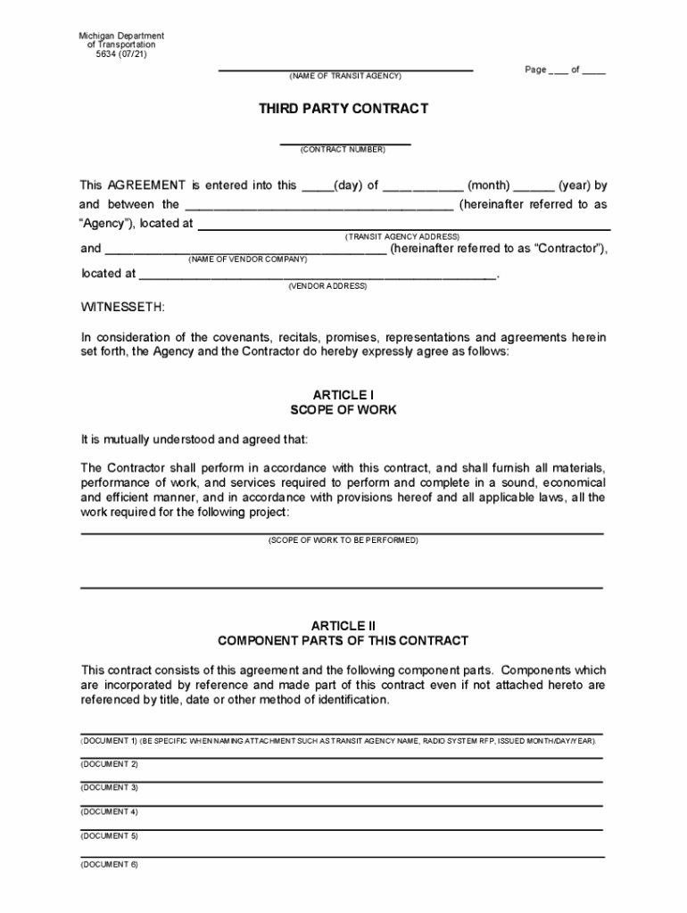 Fillable Online THIRD PARTY CONTRACT. THIRD PARTY CONTRACT Fax Email ...