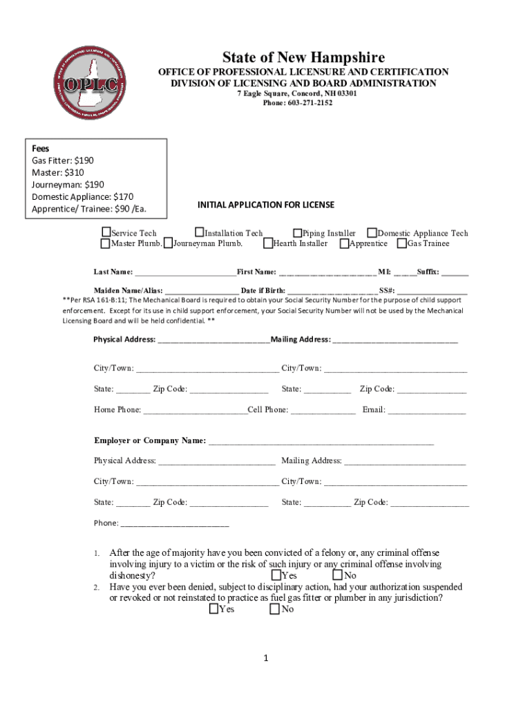 Fillable Online Texas State Board of Plumbing ExaminersApprentice ...