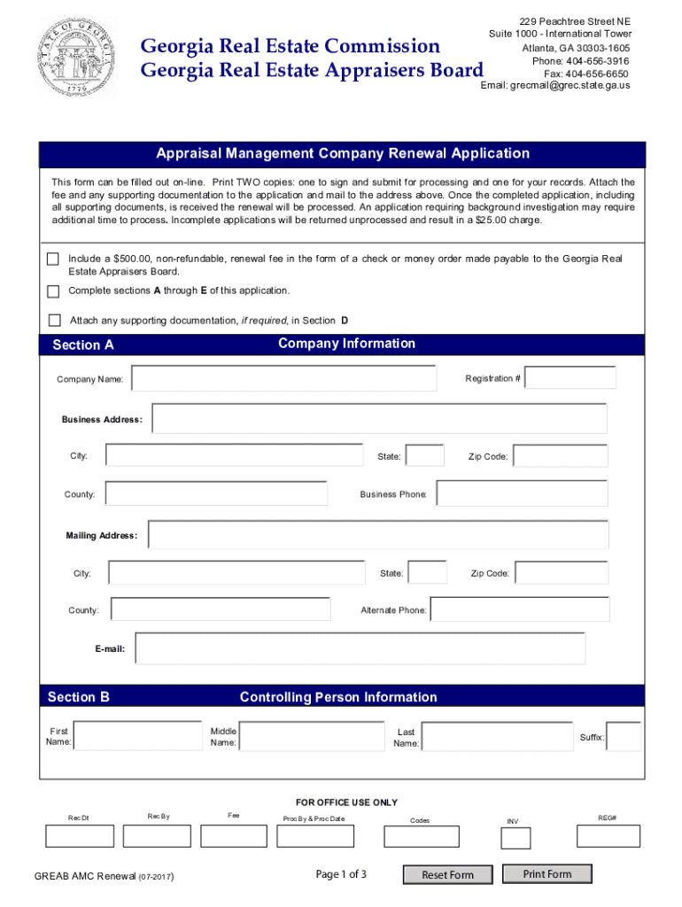 Fillable Online grec state ga Who Lives at 229 Peachtree St NE, Unit 1000, Atlanta, GA ... Fax ...