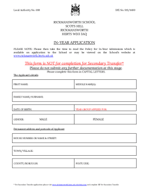 Fillable Online FINAL Year Application Form (SIF) Fax Email Print - pdfFiller