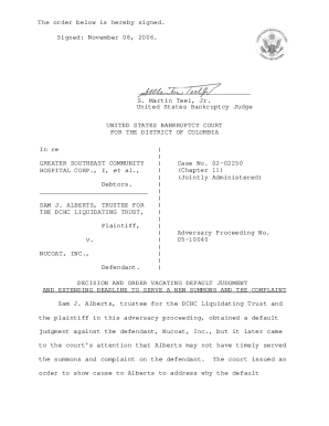 Fillable Online The order below is hereby signed ... - United States ...