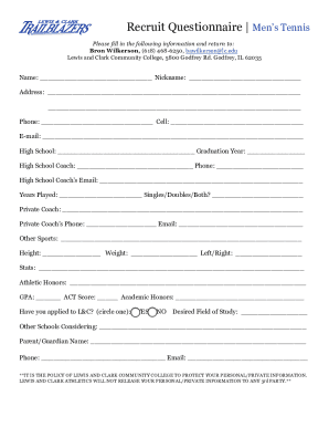 Fillable Online 14+ Recruitment Questionnaire Templates - DOC, PDFFree ...