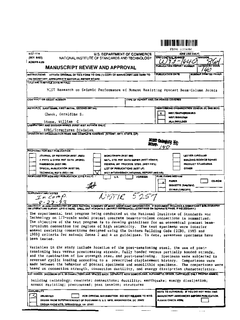 Fillable Online National Institute of Standards and Technology (NIST ...