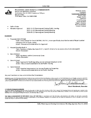 Fillable Online Topic: Revision of Delta City Code 9- 17- 1, Specific ...