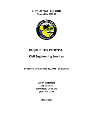 Fillable Online REQUEST FOR PROPOSAL Civil Engineering ... - City of ...