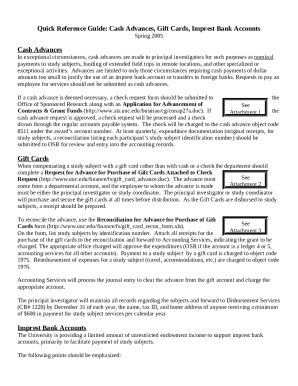Quick Reference Guide: Cash Advances, Gift Cards, Imprest Bank Doc ...