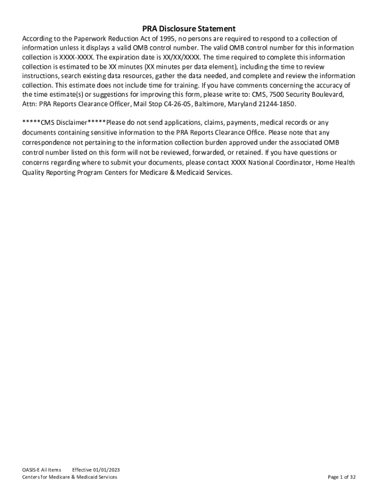 Fillable Online www.cms.govfilesdocumentPRA Disclosure Statement - cms ...