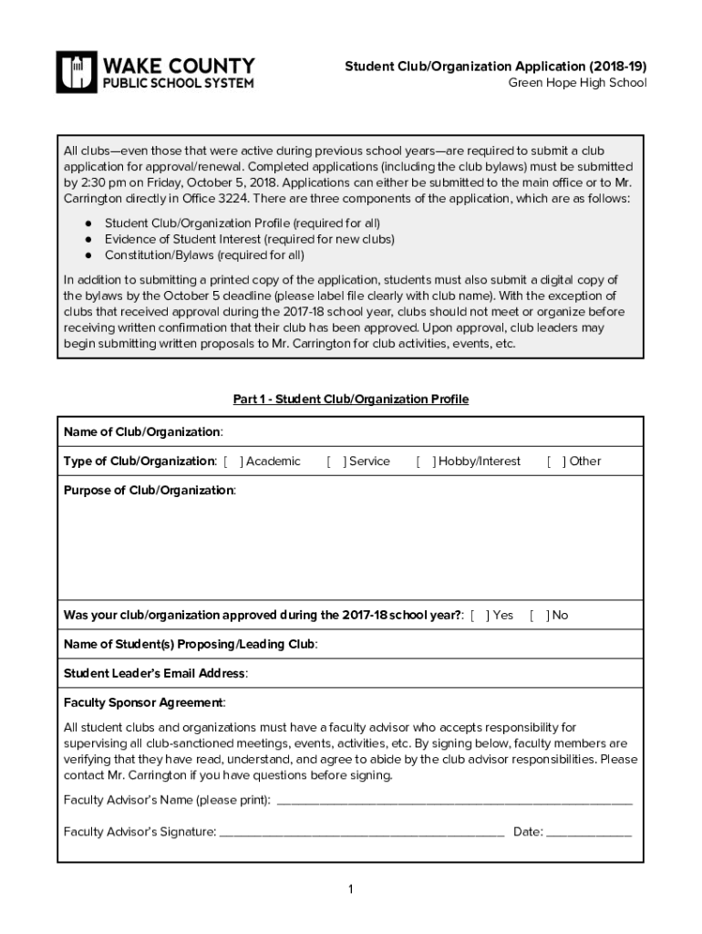 Fillable Online www.wcpss.netcmslibGreen Hope High School - Wake County ...