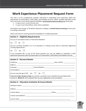 Fillable Online work experience request form. online templates Fax ...