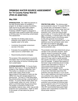 Fillable Online wwwapp epa ohio DRINKING WATER SOURCE ASSESSMENT for ...