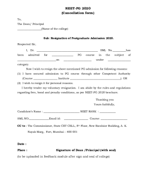 Fillable Online Cancellation Procedure and Form Fax Email Print - pdfFiller