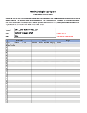 Fillable Online AppendixL-Annual Major Discipline Reporting Form ...