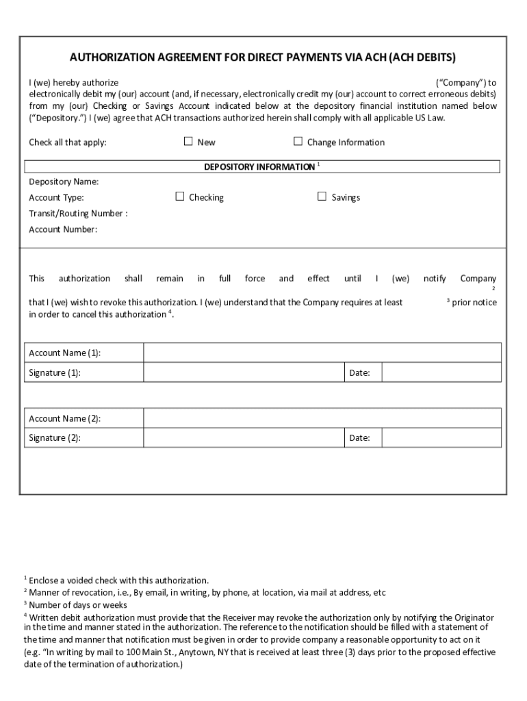 Fillable Online debit authorization form Fax Email Print - pdfFiller