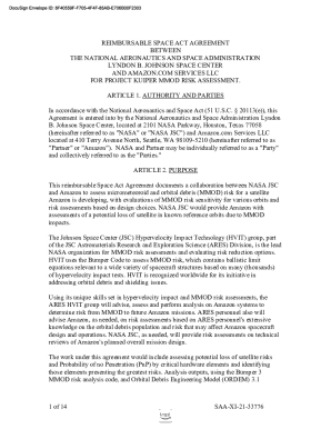 Fillable Online REIMBURSABLE SPACE ACT AGREEMENT between THE NATIONAL ... Fax Email Print ...