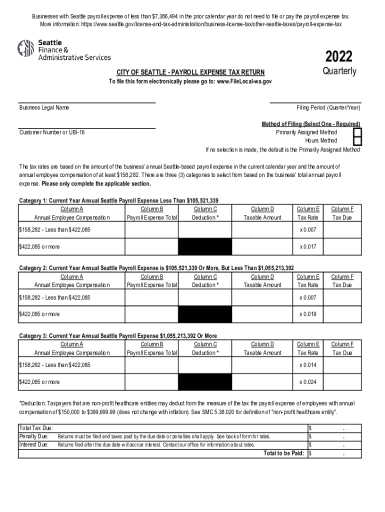 Fillable Online Payroll Expense Tax form Template 2022 - 2-16-2022.xlsx ...