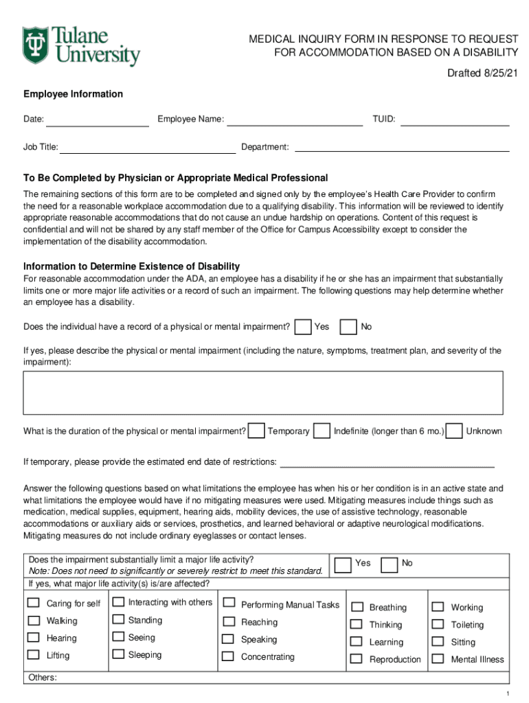 Fillable Online www.lcps.orgcmslibMEDICAL INQUIRY FORM IN RESPONSE TO ...